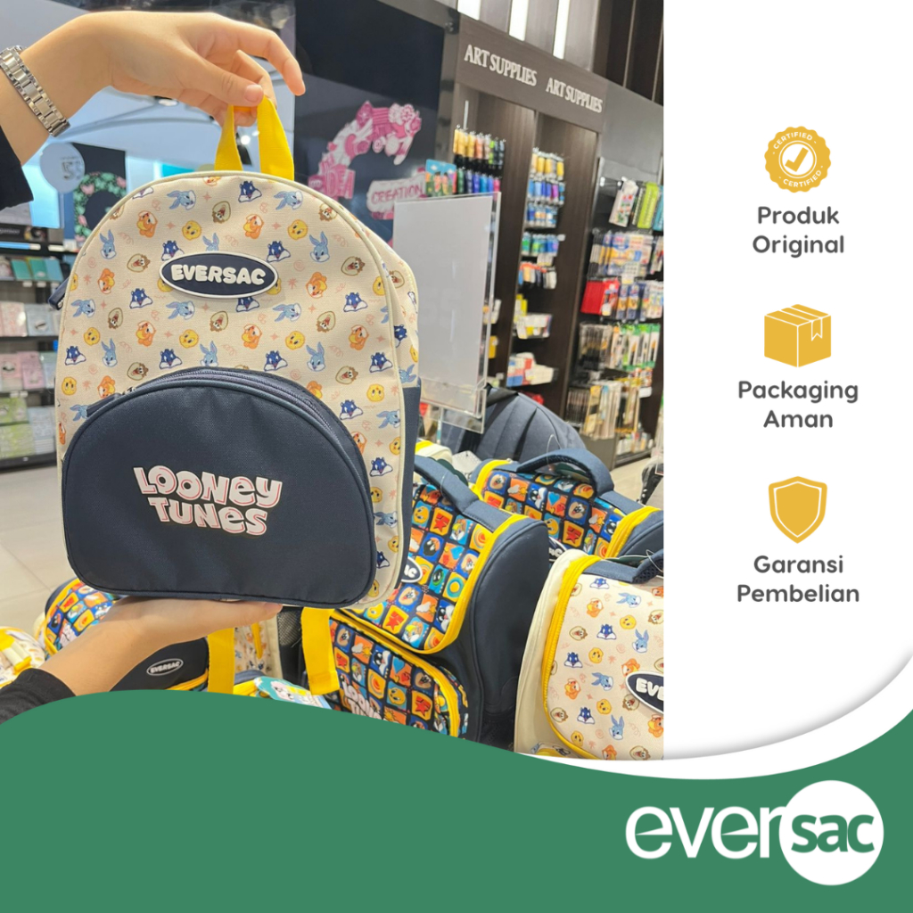 Jual EVERSAC BACKPACK KINDER I LOONEY TUNES CREAM | Shopee Indonesia