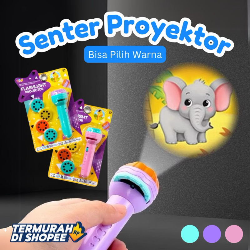 Jual Mainan SENTER PROYEKTOR free 4 slide 32 gambar flashlight torch projector mainan anak ...