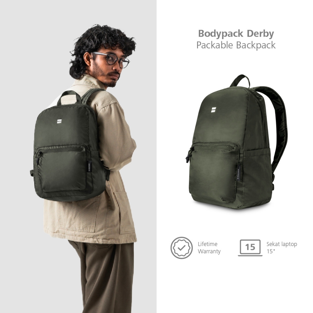 Jual Tas Ransel Bodypack Derby Packable Backpack - Olive | Shopee Indonesia