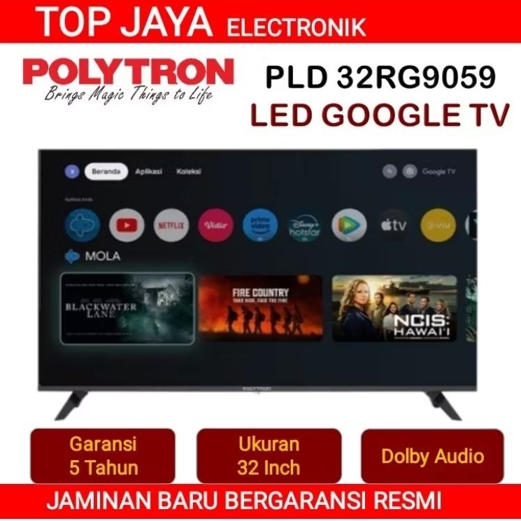 Jual LED TV POLYTRON 32 INCH SMART ANDROID GOOGLE TV BARU BERGARANSI RESMI | Shopee Indonesia