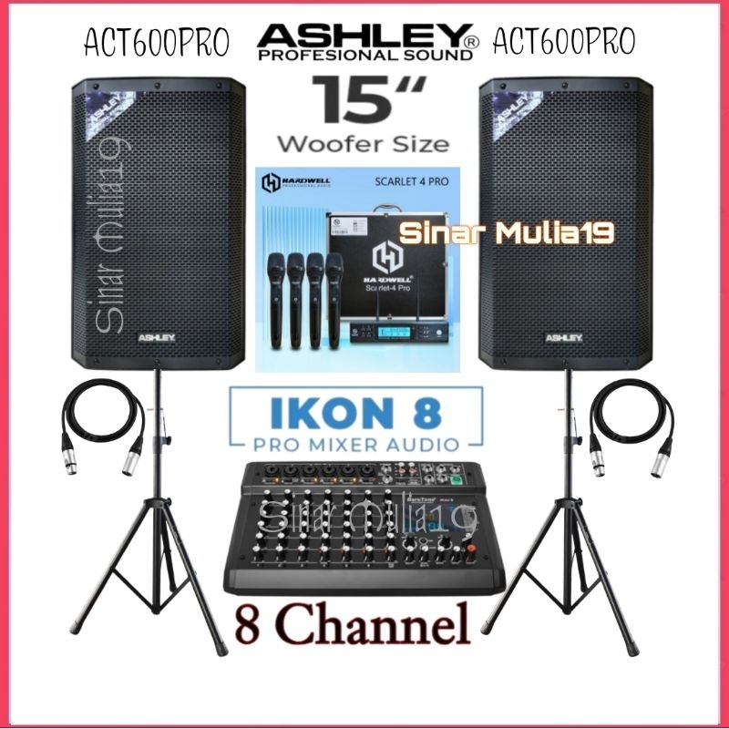 Jual Paket Sound System Ashley Act15Pro Mixer BareTone Ikon 8 Mic ...