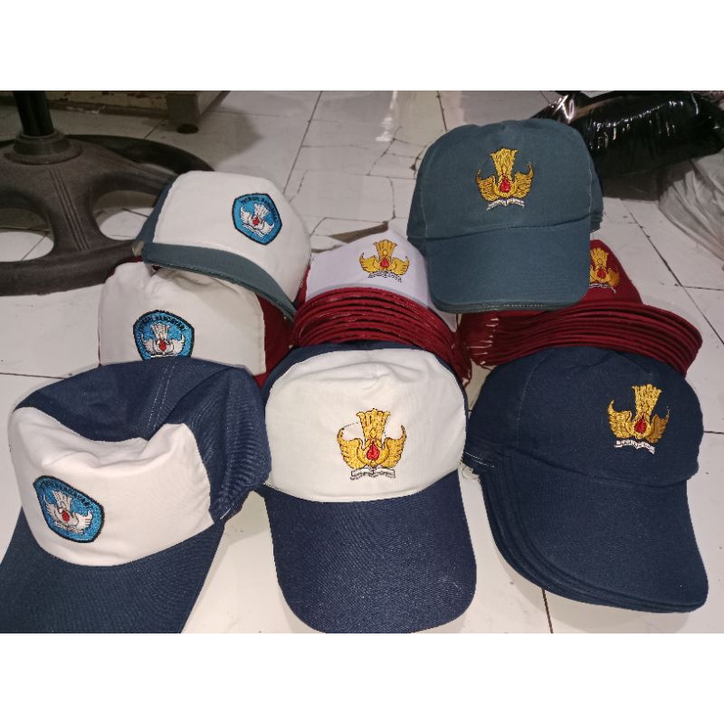 Jual topi seragam sekolah sd smp ama logo tutwuri/logo blok | Shopee ...