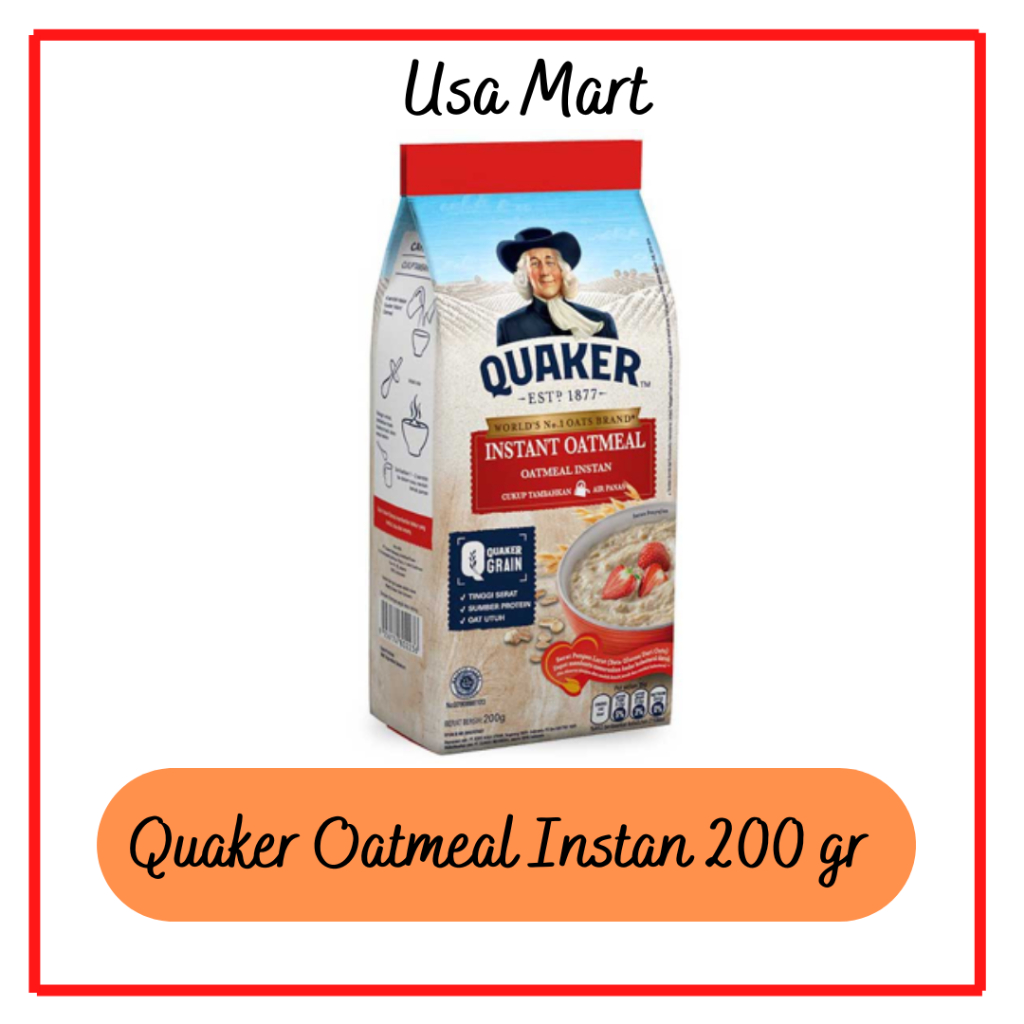 Jual Quaker Instant Oatmeal 200 gram / Quaker Instant Oatmeal 200gr ...