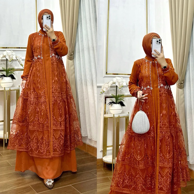 Jual Gamis Outer Lepas Fiona M-3L| Gamis Tile Busui| Gamis Jumbo LD 130 ...