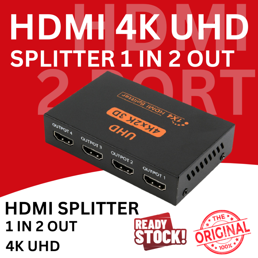Jual HDMI Splitter 1 IN 2/4 OUT FULL HD 4K UHD 3D PC Laptop DVD Decoder ...