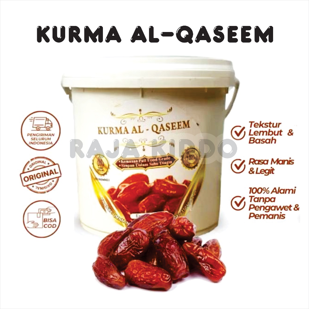 Jual Kurma Al Qaseem 500 Gr Kemasan Ember Kurma Premium Al Qassim ...