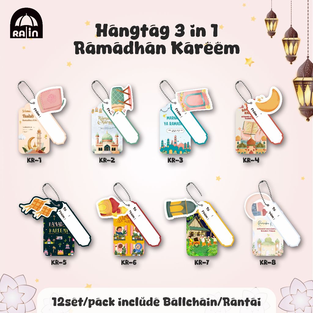 Jual READY SIAP KIRIM [HANGTAG RAMADHAN 12set] 3 in 1 Ramadhan Kareem ...