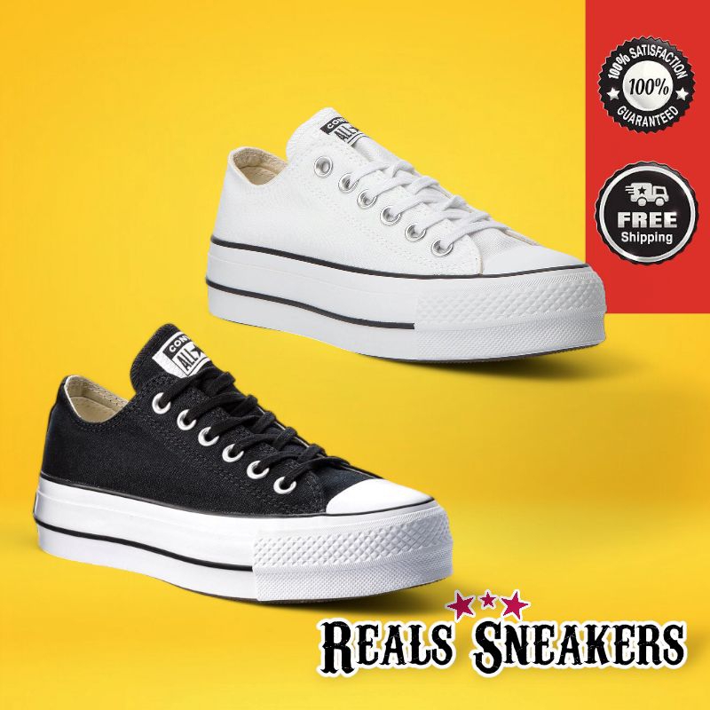 Jual Converse All Star Lift Low Platform Black White | Shopee Indonesia