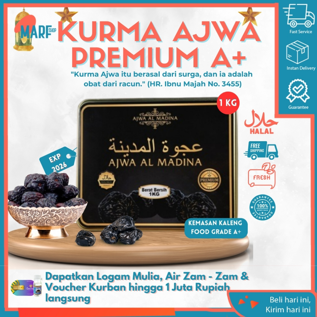 Jual KURMA AJWA PREMIUM AL-MADINAH QURMA AZWA PREMIUM KURMA NABI KURMA ...