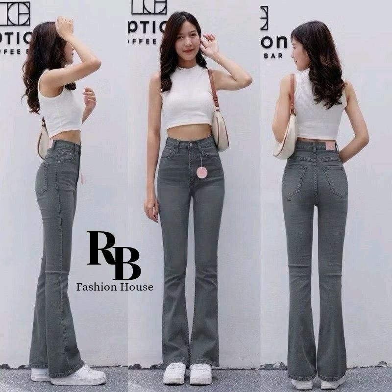 Jual RB Fashion House - Jeans Cutbray Highwaist Wanita Celana Jeans Wanita Celana Cutbray ...