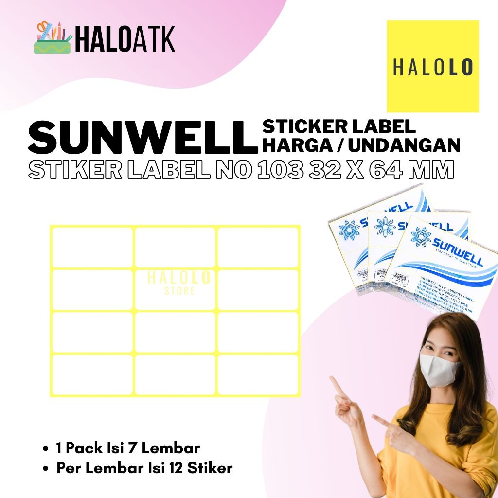 Jual Stiker Label Harga Stiker Undangan Stiker Label No 103 32 x 64 mm ...