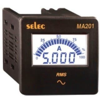 Jual Selec Digital AC Meter LCD Ampere Meter, 1Phase 2 Wire 72x72 MA201 ...