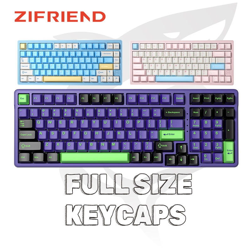Jual ZIFRIEND DIY KEYCAPS Matte 120+ Keys Cherry Double Shot Mechanical ...