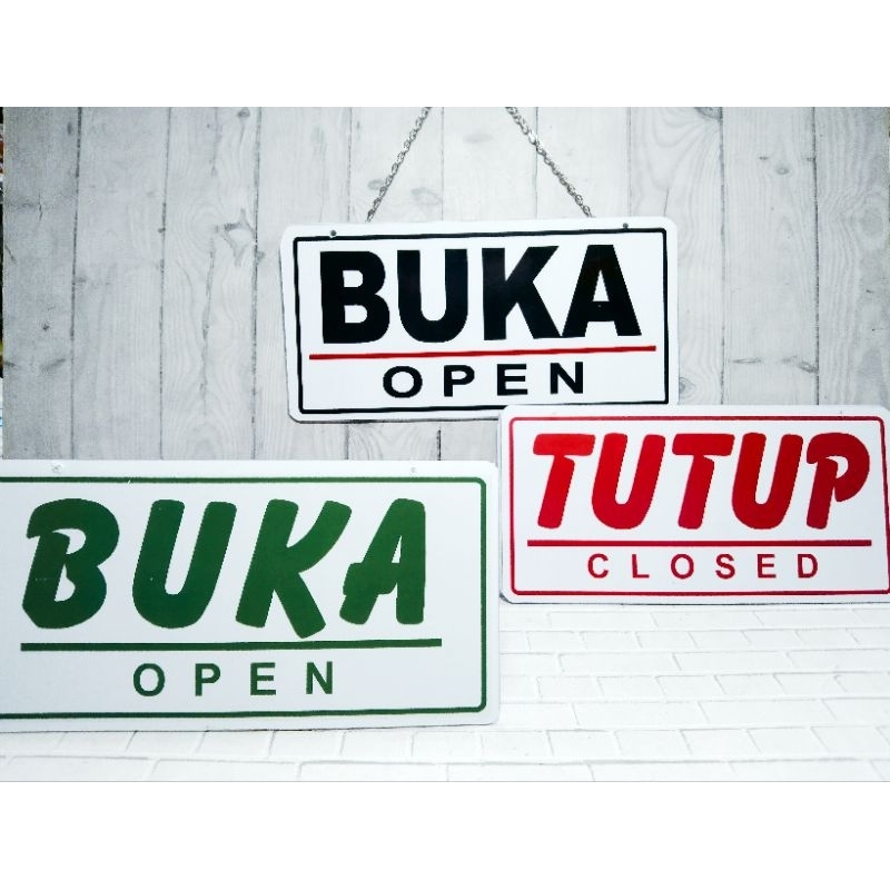 Jual LABEL SIGN AKRILIK / SIGN BOARD AKRILIK / LABEL SIGN BUKA TUTUP ...