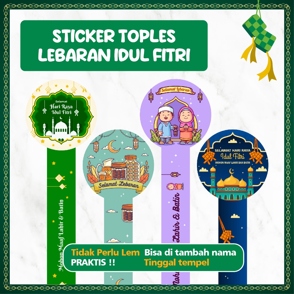 Jual [39pcs] Stiker Toples Lebaran Idul Fitri Cocok untuk Hampers ...