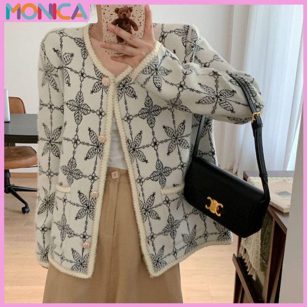 Jual Monica Sweater rajut wanita ala korea Kardigan rajutan lembut ...