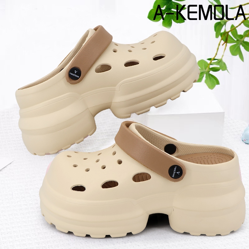 Jual A-KEMOLA Sandal Kodok Wanita Tinggi 8.5cm Sandal Jelly Baim Wedges ...
