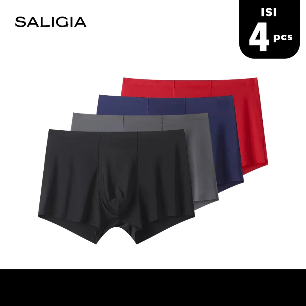 Jual SALIGIA - 4PCS Saligia Underwear Boxer Lce Silk | Celana Dalam ...