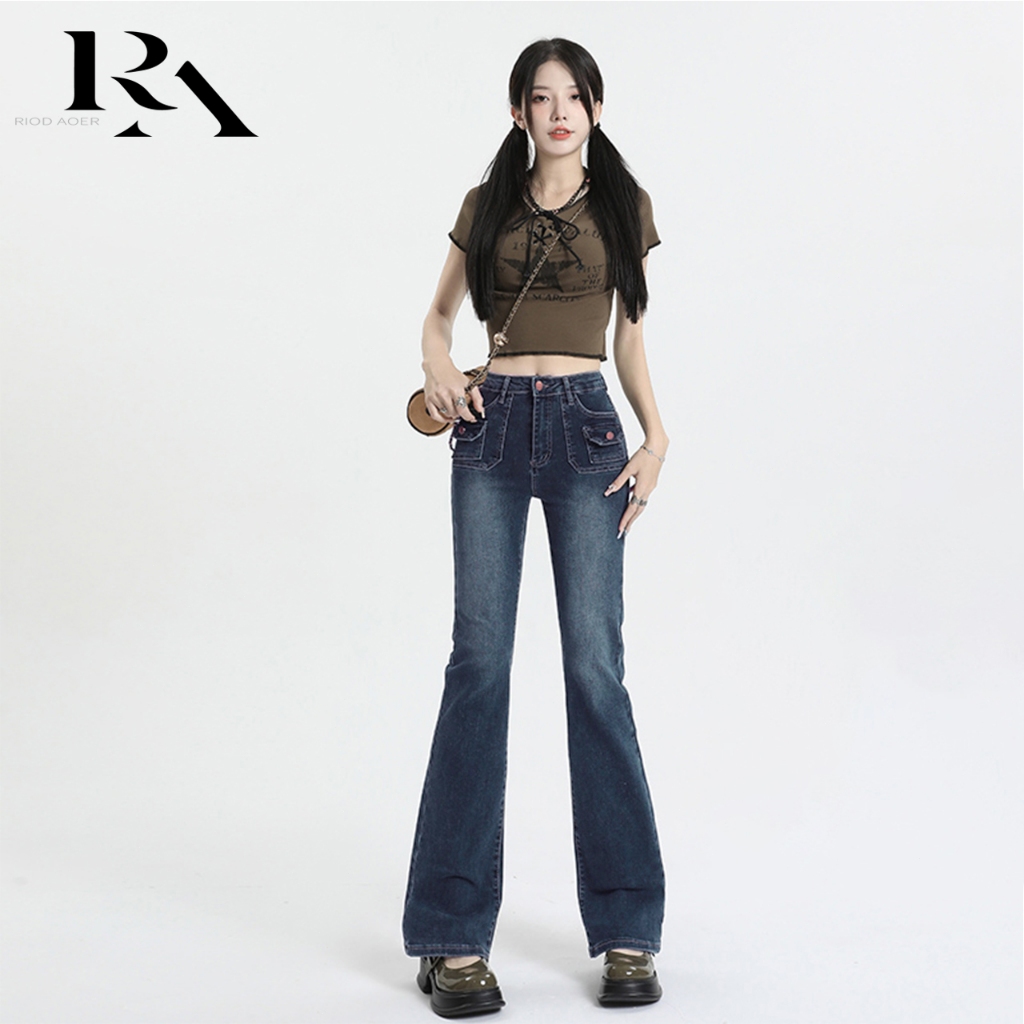 Jual RIOD AOER R106 Celana Cutbray High Waist Jeans Wanita Street Style ...