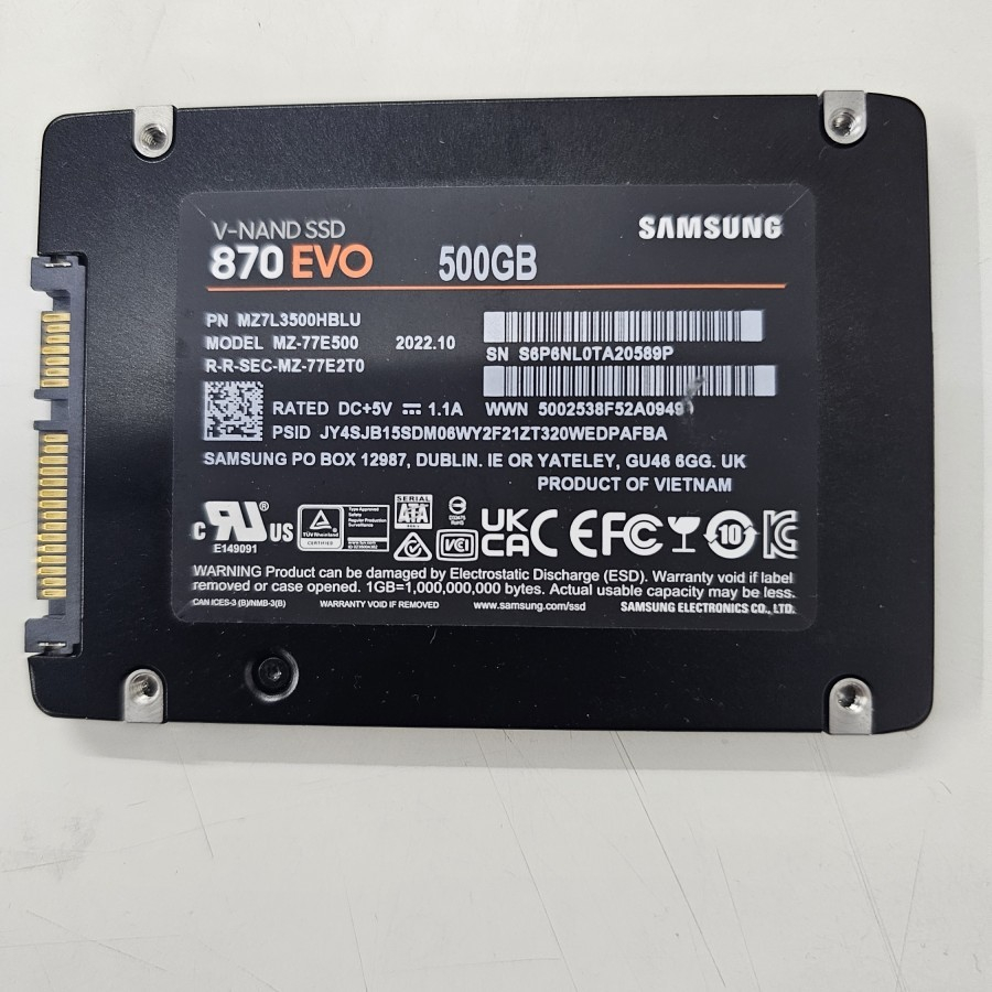 Jual SSD Sata 3 500GB Merek Samsung 870 EVO Second | Shopee Indonesia