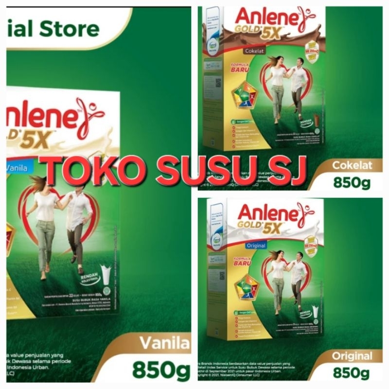 Jual ANLENE GOLD PLUS 5X VANILA COKLAT ORIGINAL 825 gram/825gr/850 GRAM ...