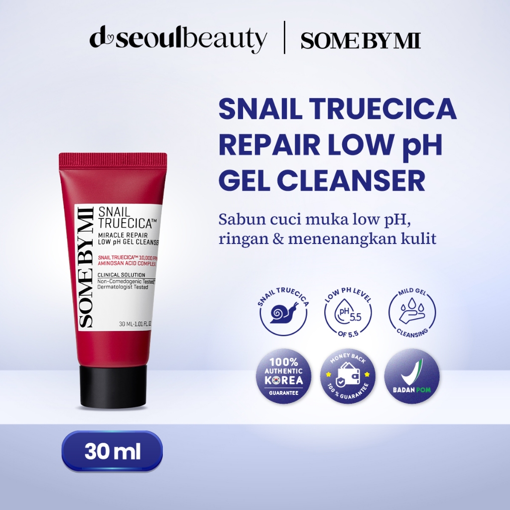 Jual SOME BY MI Snail Truecica Miracle Repair Low pH Gel Cleanser 30ml ...