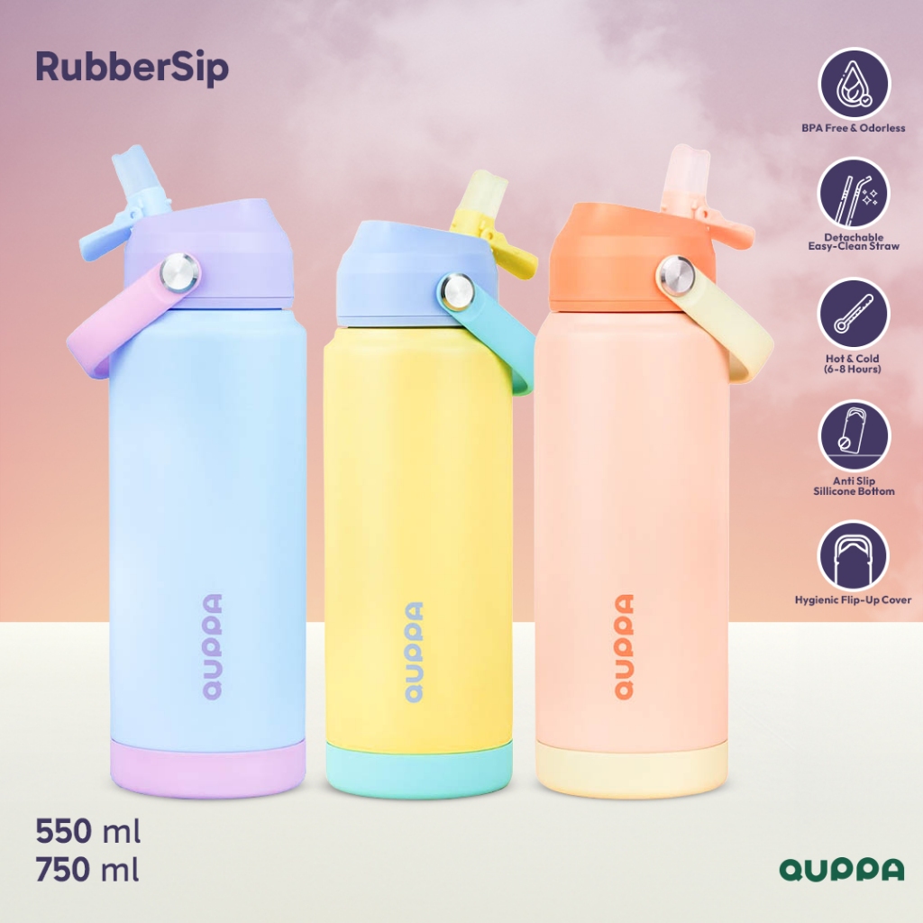 Jual Quppa RubberSip Tumbler Stainless Steel Bottle Botol Minum Dewasa ...
