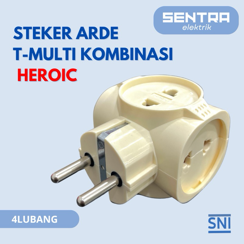 Jual Steker T Multi 4 Cabang Datar 4 Lubang Colokan Heroic | Shopee ...