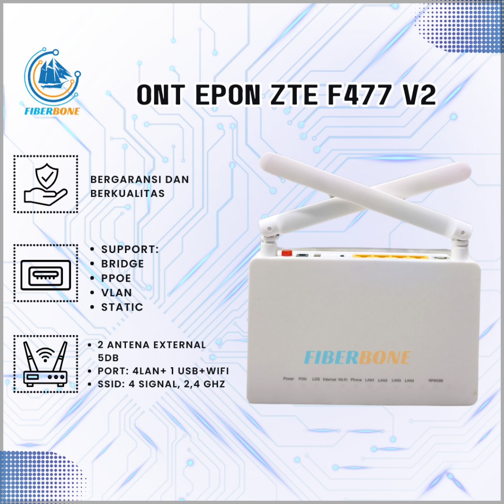 Jual New ZTE F477 V2 ONT Epon Antena 5db | Shopee Indonesia