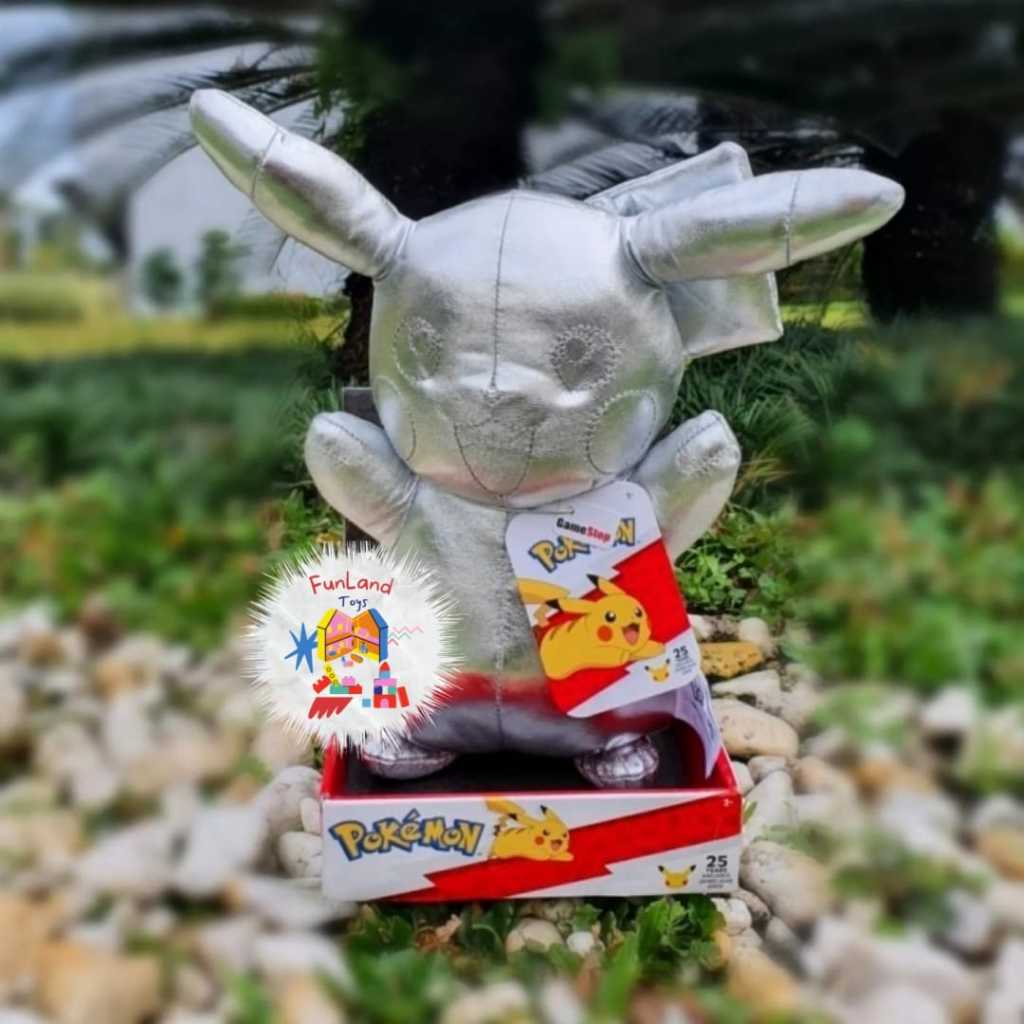 Jual Pokemon 25th Celebration Silver Pikachu Plush 21cm | Shopee Indonesia