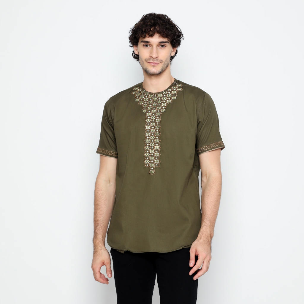 Jual AL-ACHWAN Baju Koko Zayn Olive | Shopee Indonesia