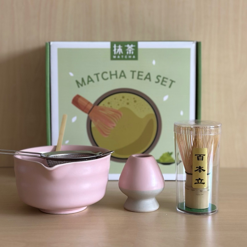 Jual Matcha Tea Set Pink 5 in 1 Matcha Starter Kit Matcha Bowl Chawan ...