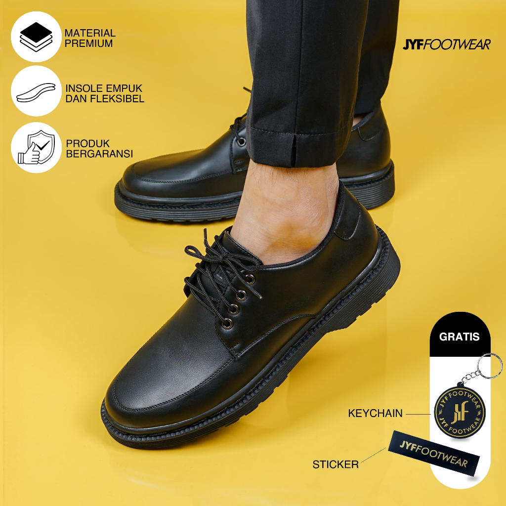 Jual JYF - Sepatu Pantofel Pria Kekinian - Hero Black | Shopee Indonesia