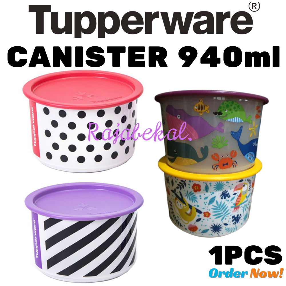 Jual PROMO Tupperware Canister 940ml toples kue bertutup rapat | Shopee ...