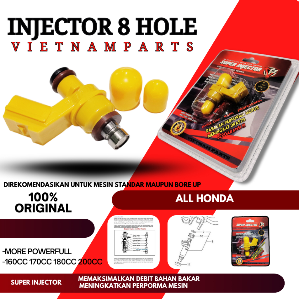 Jual SUPER INJECTOR VIETNAM PART 8 HOLE 160 CC 170 CC 200 CC 180 CC ...