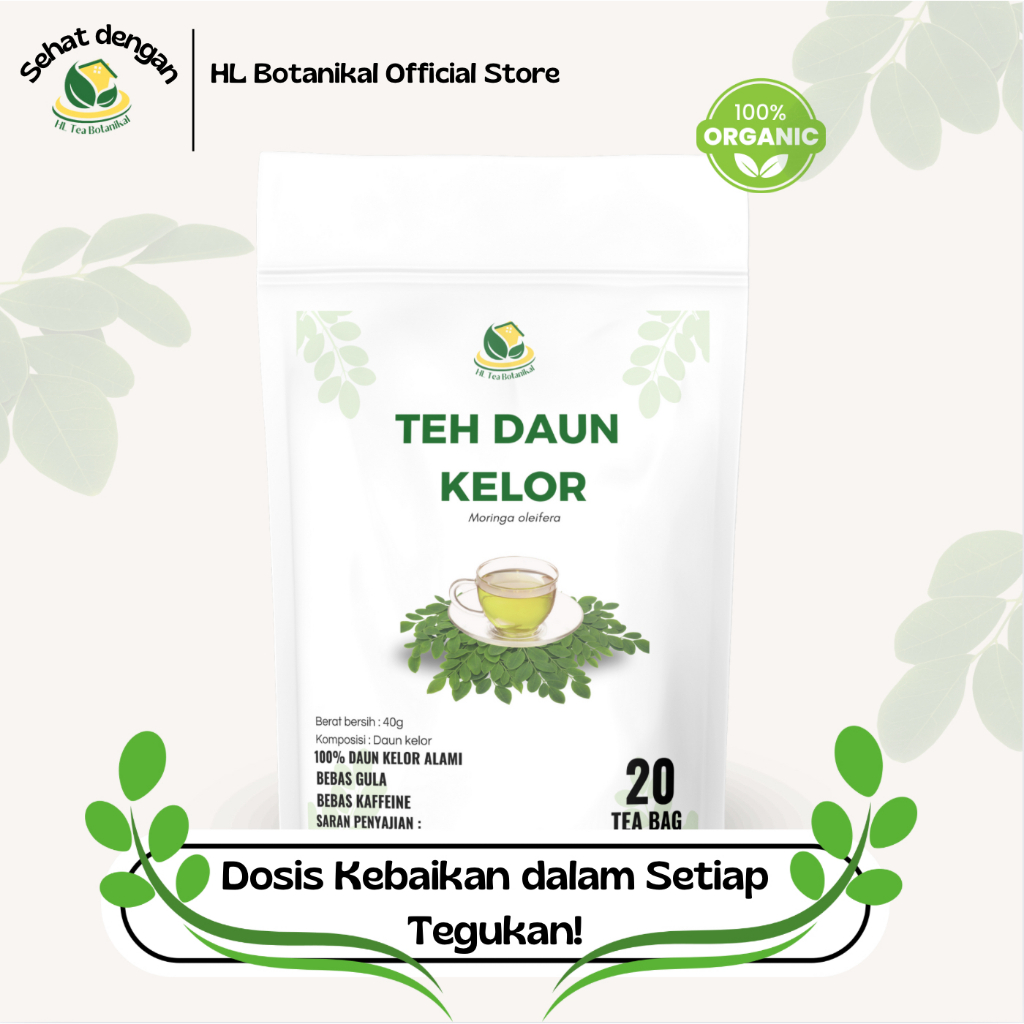 Jual HL Botanikal : Teh Daun Kelor original 100% teh celup/MORINGA LEAF TEA 1000 Manfaat buat ...