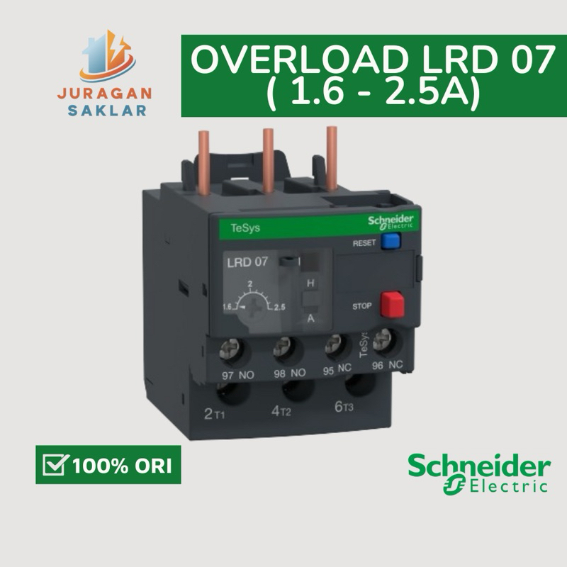 Jual ORI SCHNEIDER THERMAL OVERLOAD RELAY LRD07 LRD 07 (1.7A-2.5A) | Shopee Indonesia