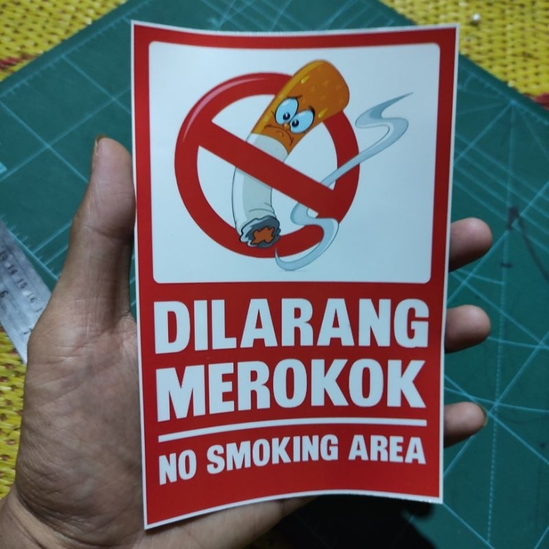 Jual Sticker DILARANG MEROKOK 10cm × 15cm tahan air | Shopee Indonesia