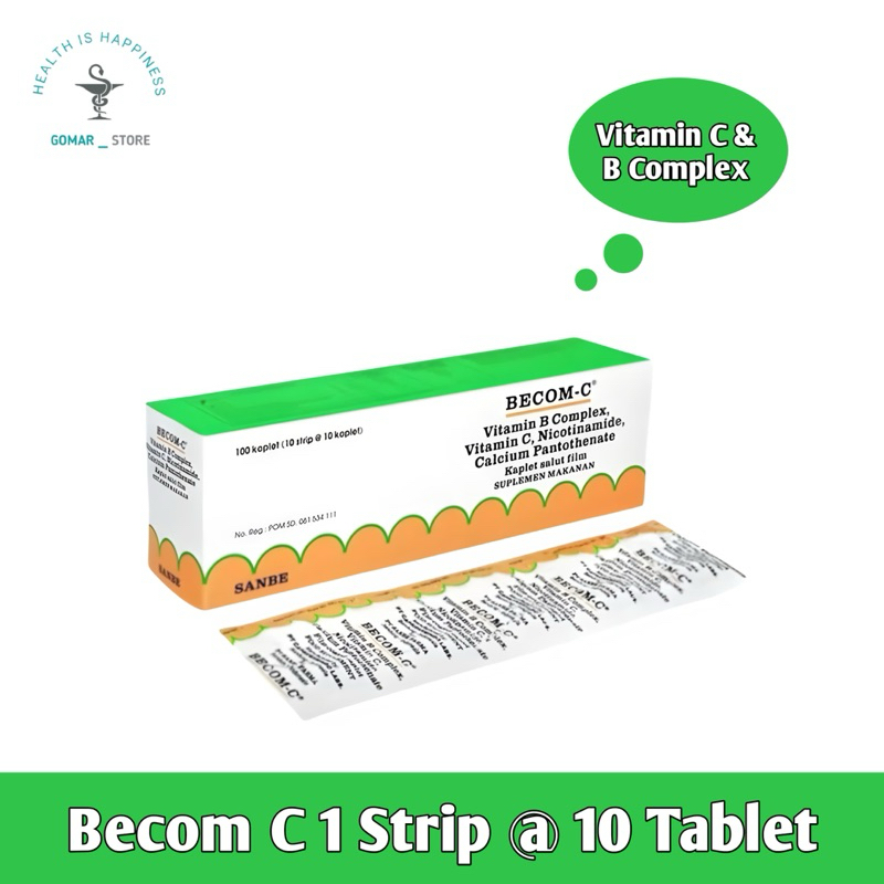 Jual Becom-C 1 strip @10kapsul (Multivitamin & Mineral) | Shopee Indonesia