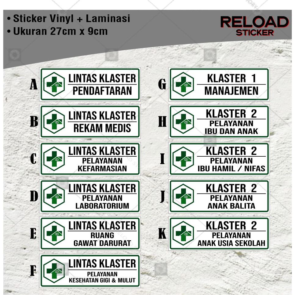 Jual Stiker Puskesmas Stiker Klaster Puskesmas Stiker Lintas Klaster ...