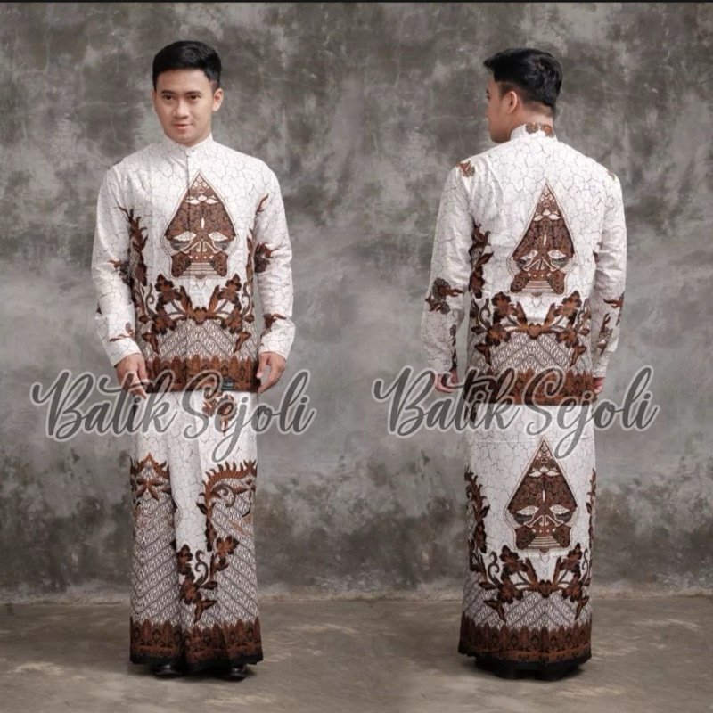 Jual SETETELAB KEMEJA KOKO DAN SARUNG BATIK PRIA DEWASA MOTIF GUNUNGAN ...