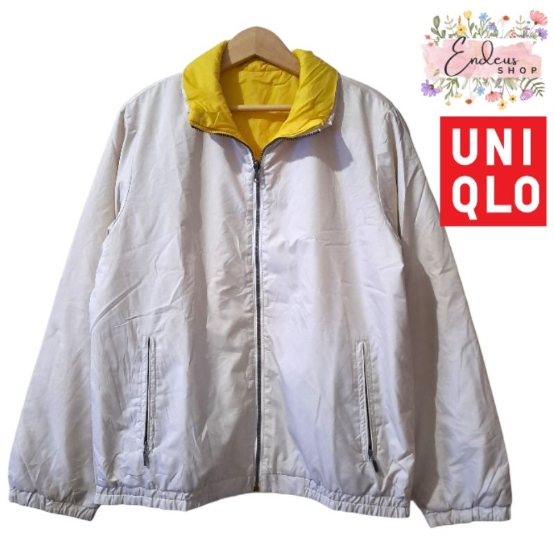 Jual JAKET PUFFER UNIQLO REVERSIBLE SIZE XL WARNA BW MIX KUNING ...