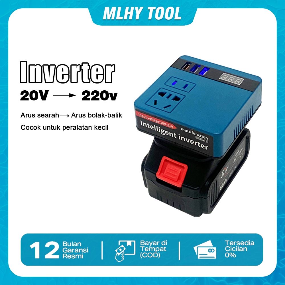 Jual MLHY Baterai litium Inverter 21V ke 220V 100W - 3 USB Baterai ...