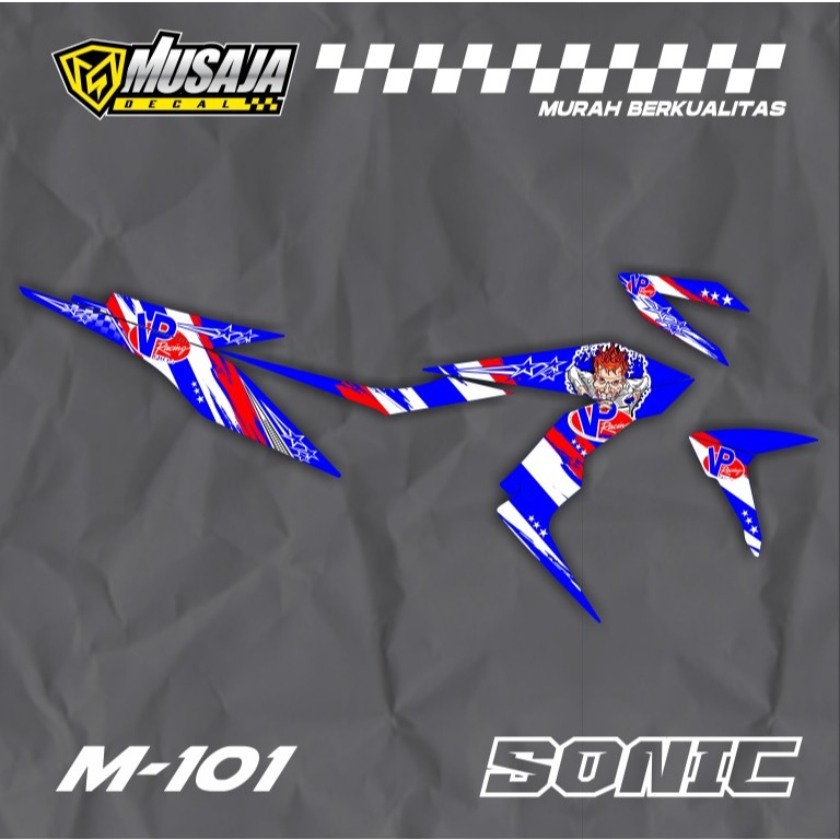 Jual Decal sonic full body biru putih merah road race | Shopee Indonesia