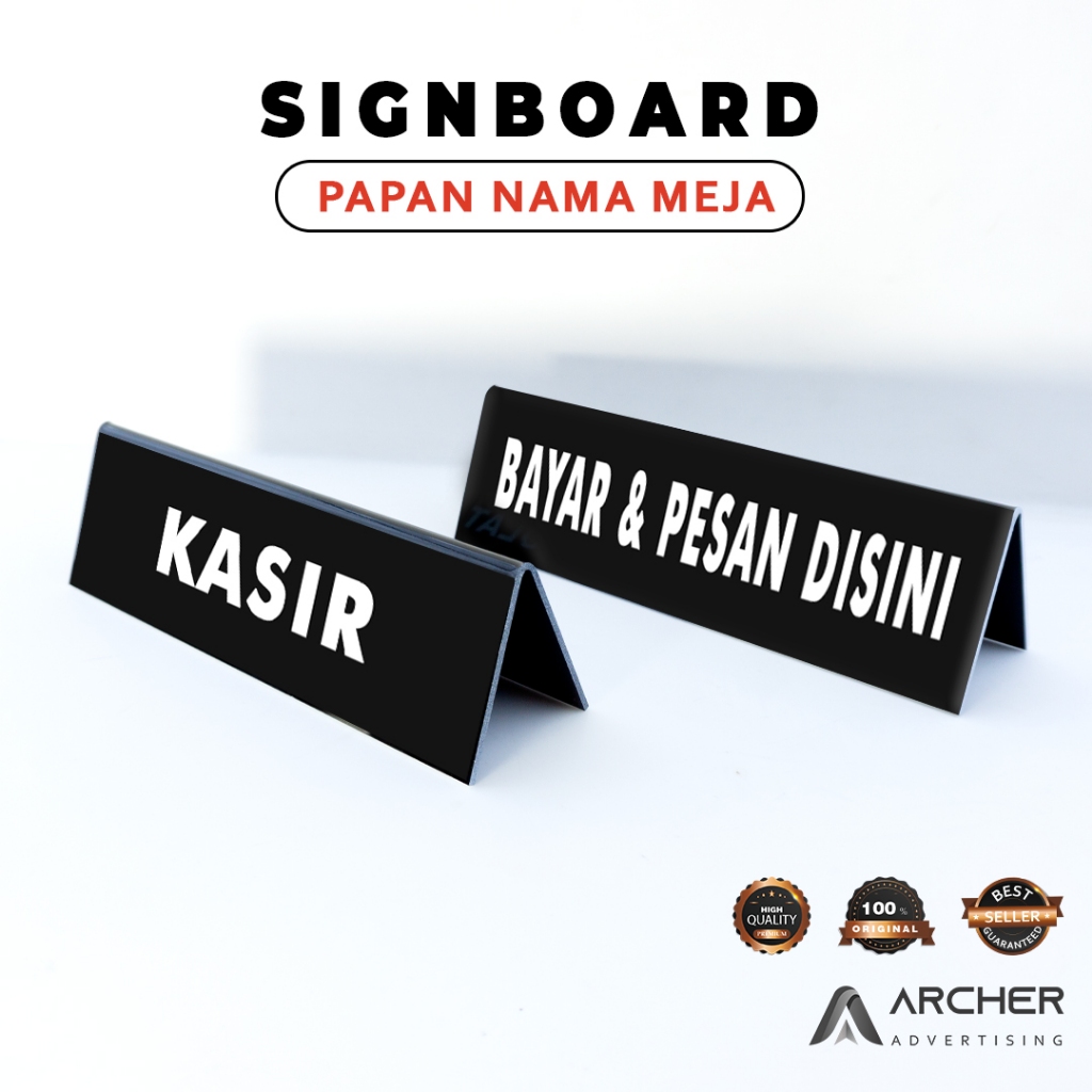 Jual PAPAN NAMA MEJA / SIGN BOARD / KASIR / BAYAR & PESAN DISINI ...