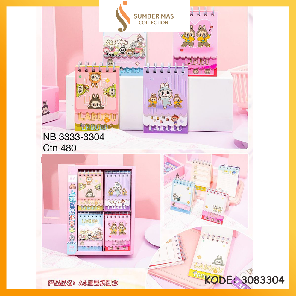 Jual Notebook Mini A7 A5 Labubu RULED With Many Design / Notebook BUKU ...