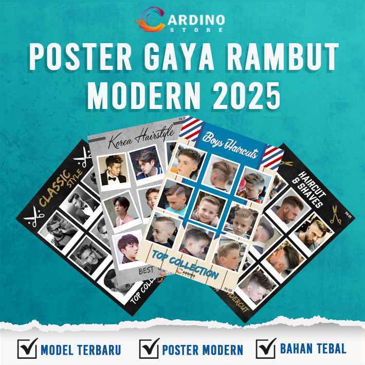 Jual POSTER POTONG RAMBUT BARBERSHOP TERBARU MODERN 2025 / POSTER ...