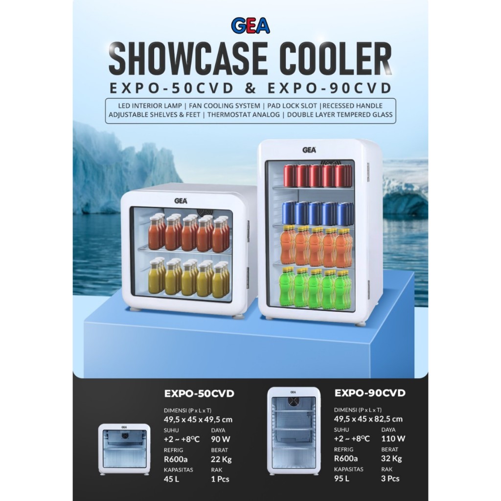 Jual GEA Display Chiller / Showcase Cooler EXPO-90CVD / EXPO 90CVD ...