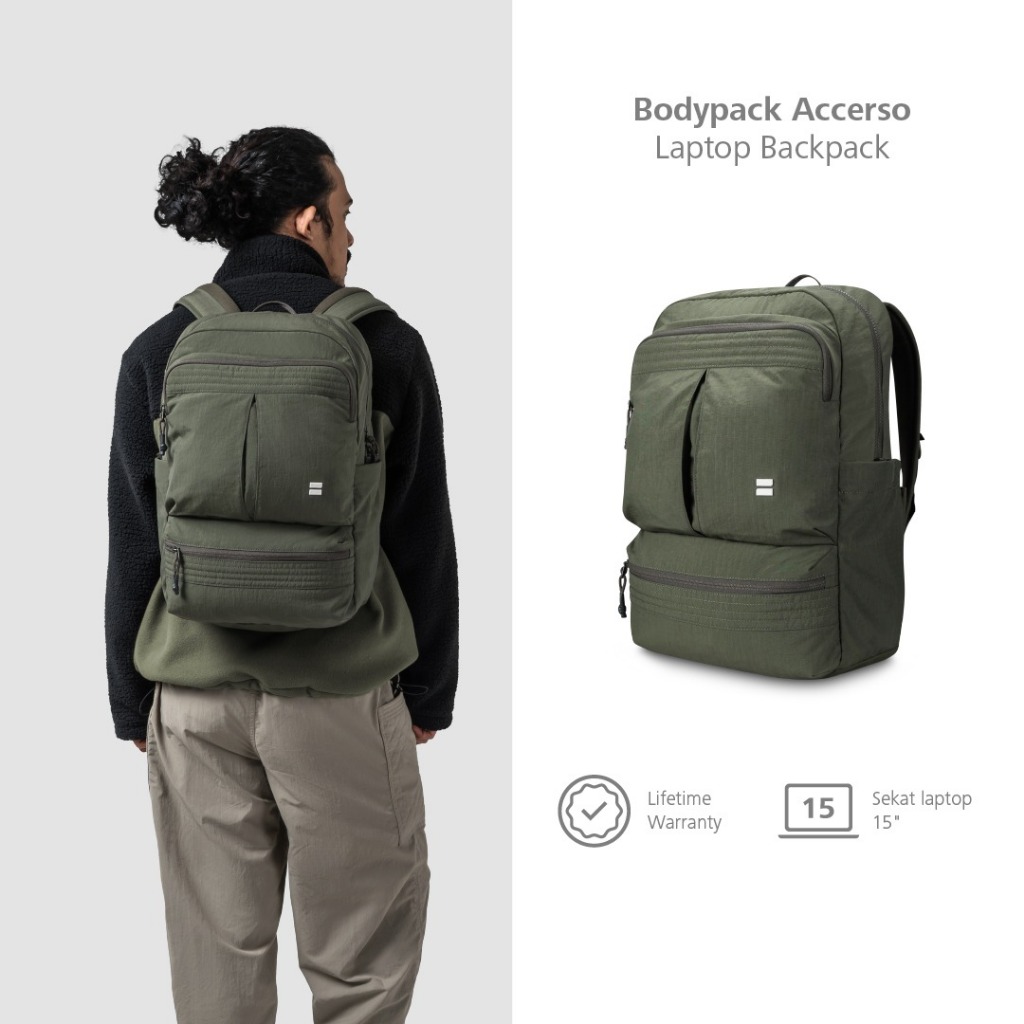 Jual Bodypack Accerso Laptop Backpack Tas Punggung - Olive | Shopee ...