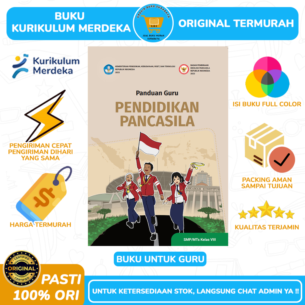Jual Buku Panduan Guru Pendidikan Pancasila Kelas 8 SMP - Buku Paket Kumer - Kurikulum Merdeka ...
